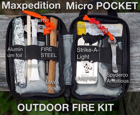 Maxpedition：Micro Pocket OUTDOOR FIRE KIT: 自転車とアウトドアライフ（遊び）